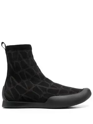 Valentino Garavani Toile Iconographe Sock Boots - Black