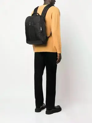 PIQUADRO Logo-patch Backpack - Black