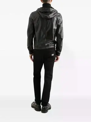 Dolce & Gabbana Hooded Leather Jacket