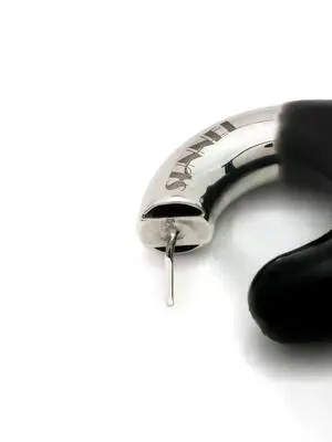 Sunnei Rubberised Small Hoop Earrings - Black