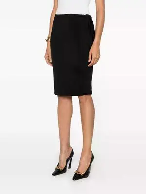 Saint Laurent Wrap Midi Pencil Skirt