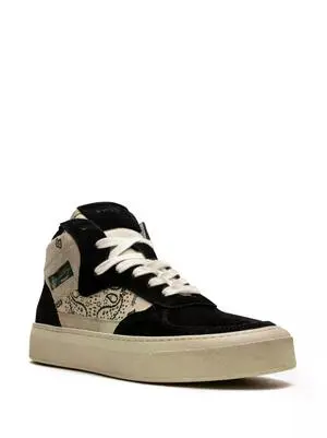Rhude Cabriolets Bandana-print High-top Sneakers - Black