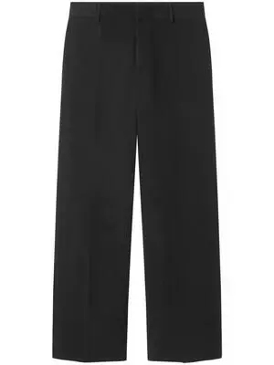 Versace Wide-leg Virgin Wool Trousers - Black