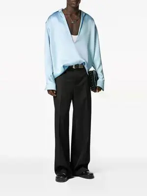 Versace Wide-leg Virgin Wool Trousers