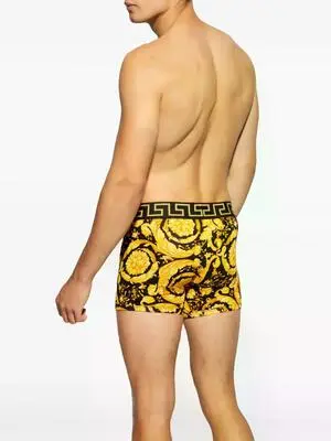 Versace Printed Jacquard Cotton-jersey Long Trunks
