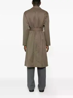 LARDINI Brooch Detail Coat - Brown