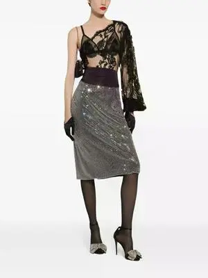 Dolce & Gabbana Crystal-embellished Knee-length Skirt