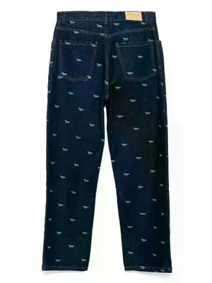 Maison Kitsuné Relaxed Fit Fox Print Jeans