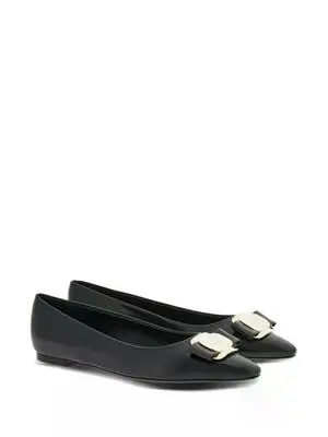 FERRAGAMO Vara-bow Lambskin Ballerina Shoes - Black
