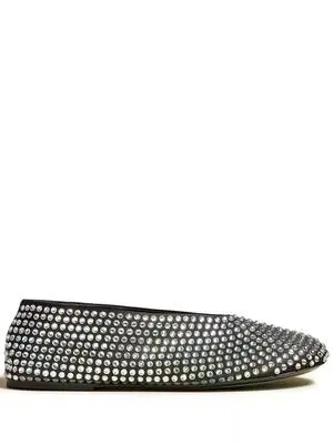 Khaite The Marcy Rhinestone Ballerina Shoes - Silver