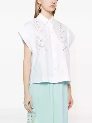 TWINSET Embroidered Cotton Shirt - White