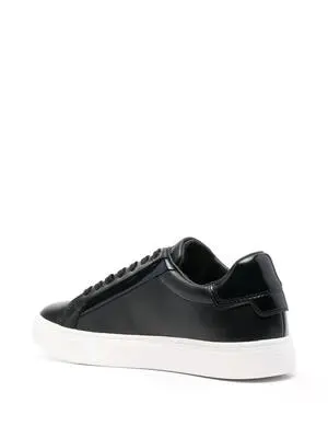 Calvin Klein Leather Sneakers With Debossed Logo - Black
