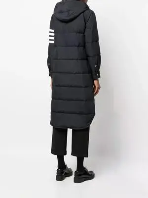 Thom Browne 4-bar Hooded Padded Coat - Blue