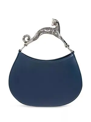 LANVIN Cat-handle Leather Tote Bag - Blue