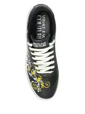 Versace Logo Embroidered Sneakers