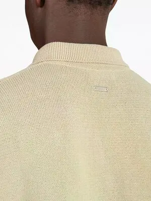FERRAGAMO Logo-plaque Knitted Polo Shirt