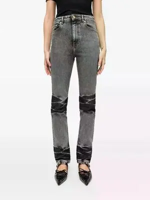 GANNI Whiskering-effect Straight-leg Jeans - Black