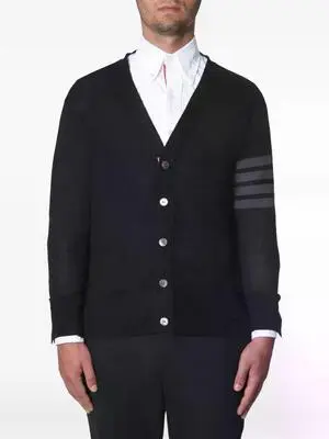 Thom Browne 4-bar Knitted Cardigan - Blue