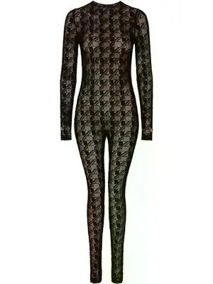 Dolce & Gabbana Semi-sheer Lace Jumpsuit - Black