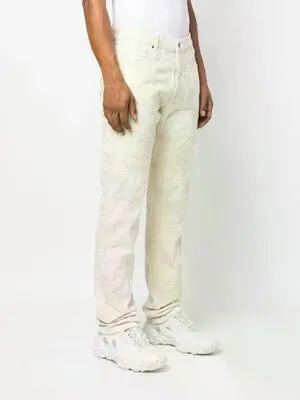 424 Bleach Wash Straight Leg Jeans