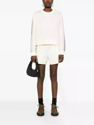 Moncler Knitted-trim Track Shorts - Neutrals
