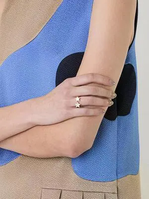 ALINKA 18kt Rose Gold Double Star Diamond Ring