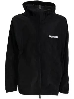Dsquared2 Zip-up Hooded Jacket With Logo Print