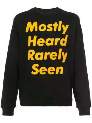 MOSTLY HEARD RARELY SEEN Logo Print Cotton Blend Sweatshirt - Black