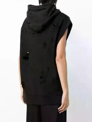 Goen.j Sleeveless Distressed Hoodie