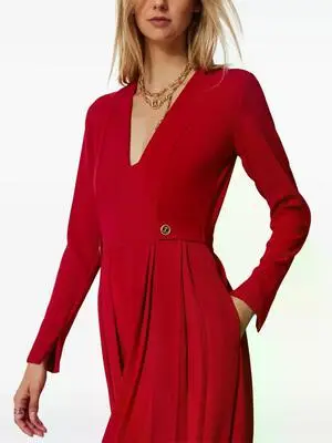 TWINSET Pleated V-neck Jumpsuit