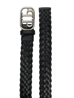 Philipp Plein Braided Logo Buckle Belt