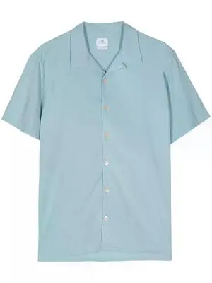 Paul Smith Short-sleeved Organic Cotton Shirt - Blue