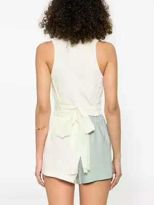 FORTE_FORTE Sleeveless V-neck Wrap Top