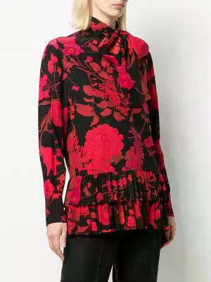 Valentino Garavani Floral Print Silk Blouse