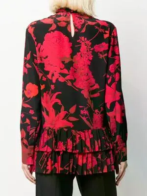Valentino Garavani Floral Print Silk Blouse