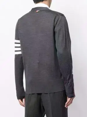 Thom Browne 4-bar Merino Wool V-neck Cardigan