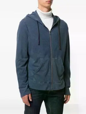 JAMES PERSE Cotton Zip-up Hoodie - Blue