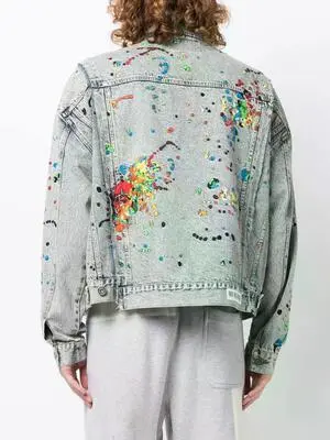 MOSTLY HEARD RARELY SEEN Paint-embroidered Denim Jacket - Blue