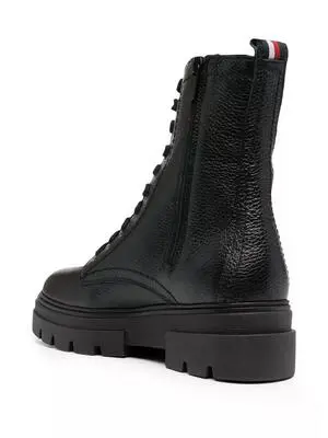Tommy Hilfiger Chunky Lace-up Leather Ankle Boots