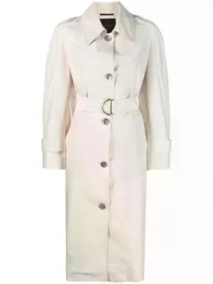 MOORER Belted Single-breasted Coat - Neutrals