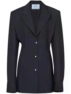 Prada Single-breasted Mohair Shirt Jacket - Blue