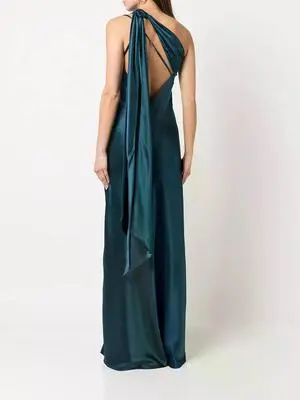Michelle Mason One-shoulder Silk Gown