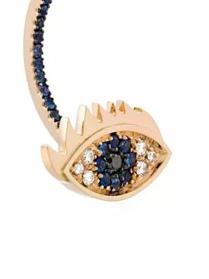 Delfina Delettrez 18kt Champagne Gold Diamond And Sapphire 'eyes On Me Piercing' Single Earring