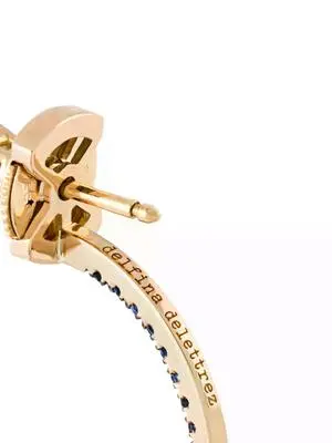 Delfina Delettrez 18kt Champagne Gold Diamond And Sapphire 'eyes On Me Piercing' Single Earring