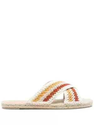 CastaÑer Crossover Strap Raffia Espadrilles