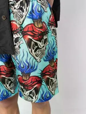 Philipp Plein Love Tattoo Silk Shorts