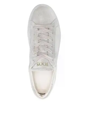 TOD'S Suede Lace-up Sneakers - Grey
