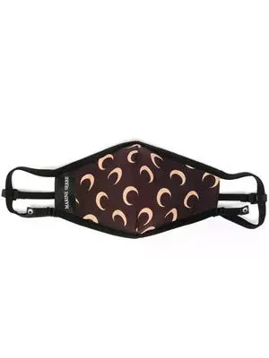 MARINE SERRE Crescent Moon Print Face Mask - Black