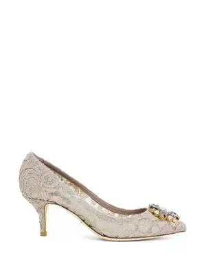 Dolce & Gabbana Bellucci Pumps With Rainbow Brooch Detail - Neutrals