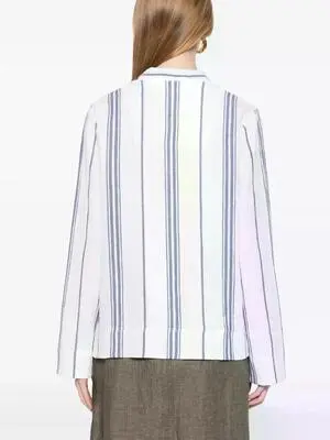 Matteau Fisherman Popover Blouse With Stripe Detailing And Lace-up Fastening